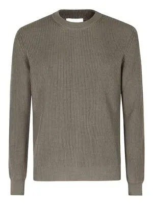 ROBERTO COLLINA Crew Neck Long Sleeve Sweater - Gray