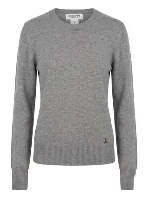 Patrizia Pepe Patrizia Pepe Crew Neck Long Sleeve Knit Top Gray