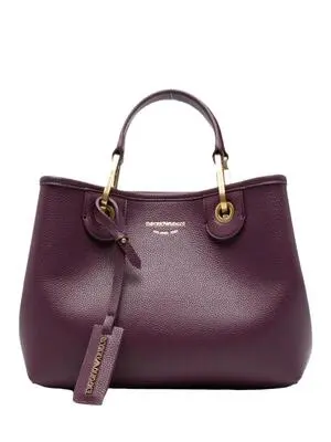 Emporio Armani Logo-print Pebbled Tote Bag - Multicolor