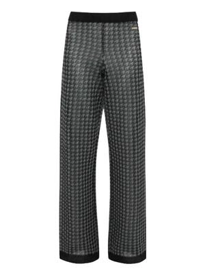 J.W.ANDERSON Check-pattern Logo-plaque Trousers - Black
