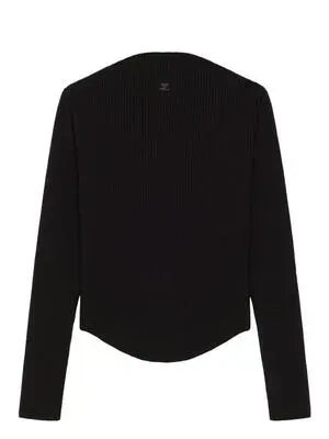 COURREGES Ribbed-knit Boatneck Jumper - Black