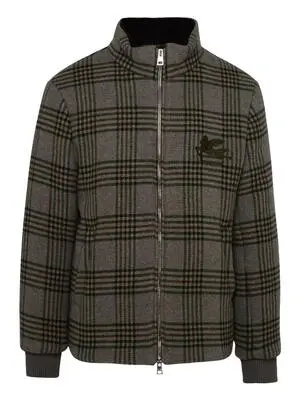 ETRO Etro Logo Embroidered Checked Zipped Jacket