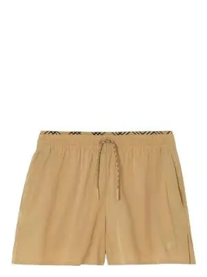 Burberry Stretch Nylon Shorts With Equestrian Knight Design - Beige