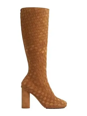 Bottega Veneta Woven Knee High Boots - Brown