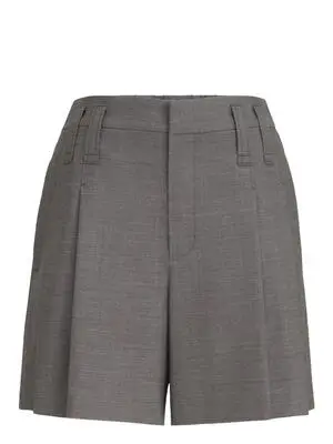 Brunello Cucinelli Tropical Luxury Wool Formal Shorts - Gray