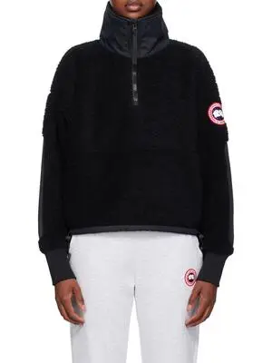 Canada Goose Stand Collar Zip-up Fleece Hoodie - Black