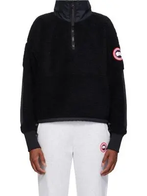 Canada Goose Stand Collar Zip-up Fleece Hoodie - Black