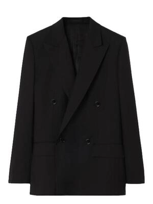 Burberry Double-breasted Wool Tailored Jacket - Black