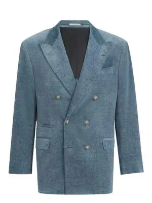 Brunello Cucinelli Peaked-lapel Blazer - Sky-blue