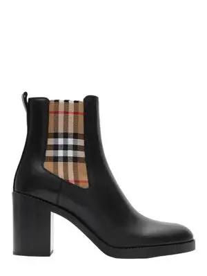 BURBERRY Burberry Leather Hampstead Heel Boots With Knight Motif