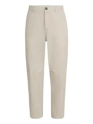 Brunello Cucinelli Garment-dyed Peached Cotton Gabardine Trousers - Nude