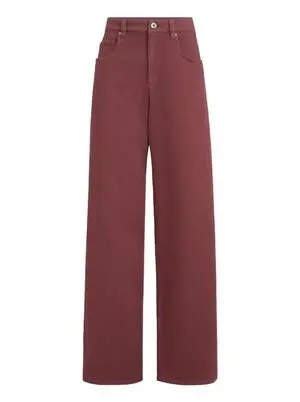 Brunello Cucinelli Brunello Cucinelli Monili Embellished Denim Trousers Red