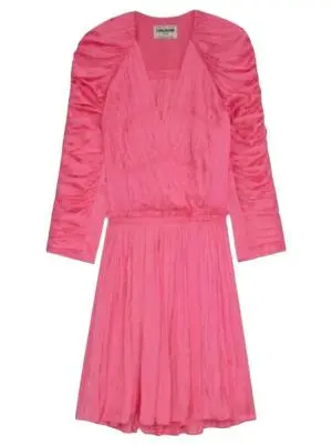 Zadig&Voltaire V-neck Gathered Dress - Pink
