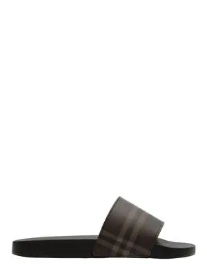 Burberry Burberry Check Slides Dark Brown