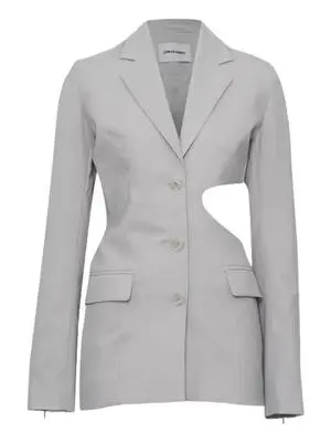 LOW CLASSIC Long Sleeve Cutout Blazer - Gray