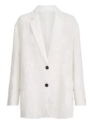 BRUNELLO CUCINELLI Brunello Cucinelli Cotton Organza Blazer With Monili Embellishment