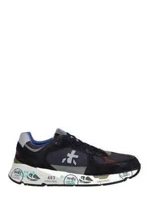 Premiata Premiata Lace-Up Low-Top Sneakers With Reflective Detailing Black