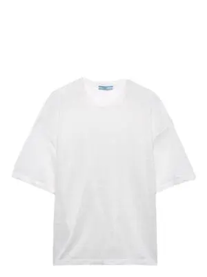 Prada Short-sleeved Linen T-shirt - White