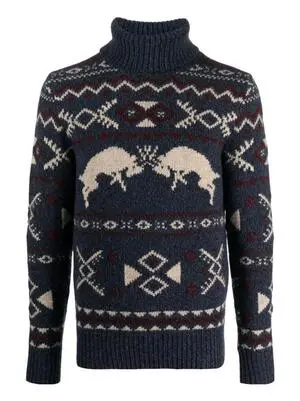 Polo Ralph Lauren Fair Isle Knit Wool Jumper - Black