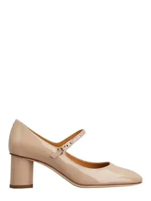 TOD'S Patent Calfskin Mary Jane Pumps With T Timeless Buckle - Pink