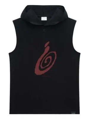 COURREGES Hooded Sleeveless T-shirt - Black
