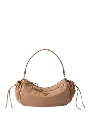 Prada Small Leather Hobo Bag - Bean Paste Color