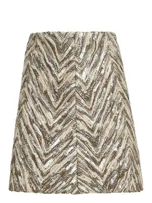 BRUNELLO CUCINELLI Brunello Cucinelli Chevron Embellished Mini Skirt