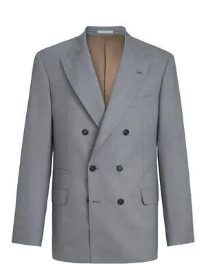 BRUNELLO CUCINELLI Virgin Wool And Silk Lightweight Hopsack One-and-a-half Breasted Blazer