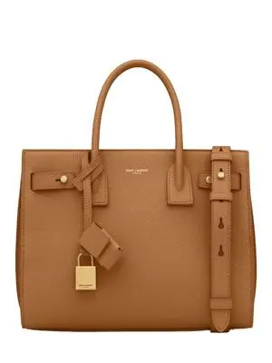 Saint Laurent Sac De Jour Baby In Grained Leather - Brown