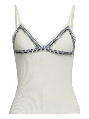 Chloé Sleeveless Wool Knit Top - White