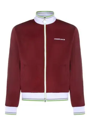 Casablanca Casablanca Logo Embroidered Zip-Up Sweatshirt Red