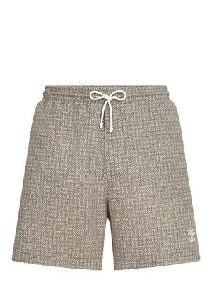 Brunello Cucinelli Floral Print Nylon Swim Shorts - Brown