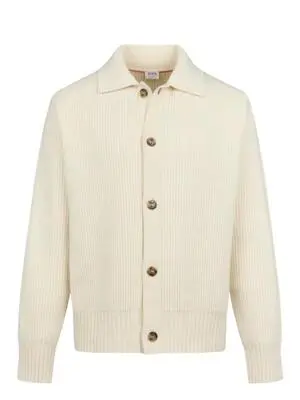 TOD'S Ribbed-knit Wool And Cashmere Blend Cardigan - Nude
