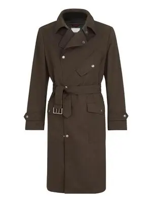 Brunello Cucinelli Water-resistant Microfiber Trench With Nappa Leather Accents - Brown