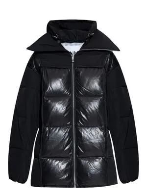 GANNI Ganni Zip-Up Padded Jacket With Drawstring Hood