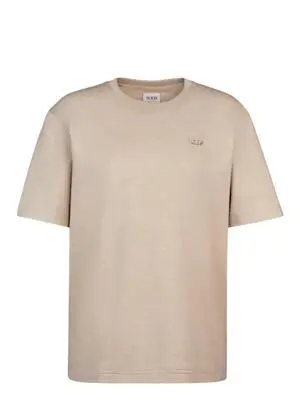 TOD'S Short Sleeve Crewneck T-shirt With Chest Patch - Cream