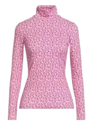 Balenciaga Balenciaga Long Sleeve Mock Neck T-Shirt Pink
