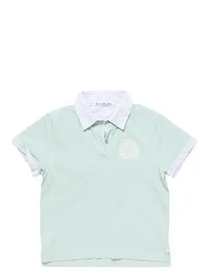Acne Studios Embroidered Logo Polo Shirt - Light Blue