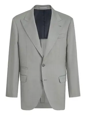 Brunello Cucinelli Peak-lapel Blazer - Gray