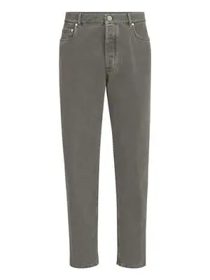 Brunello Cucinelli Garment-dyed Iconic Fit Five-pocket Trousers - Grey