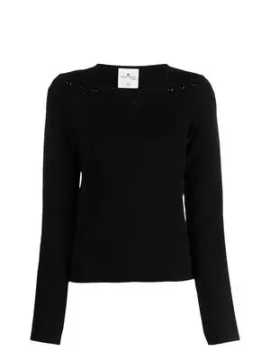 COURREGES Courreges Logo Embroidered Square Neck Sweatshirt