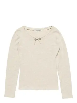 Acne Studios Bow Detail Long Sleeve T-shirt - Beige