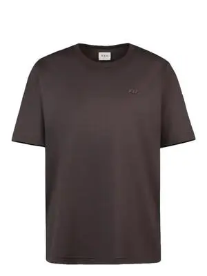 TOD'S Short-sleeve Crewneck T-shirt With Chest Patch - Brown