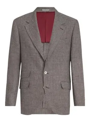 Brunello Cucinelli Houndstooth Blazer - Gray