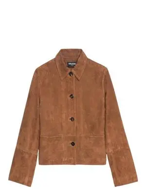 Zadig&Voltaire Lapel Long Sleeve Leather Jacket - Brown