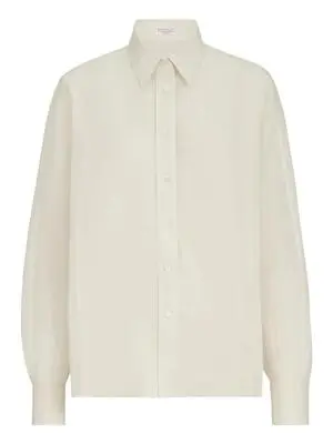 Brunello Cucinelli Brunello Cucinelli Linen And Cotton Organza Shirt Milk