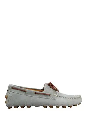 TOD'S Round Toe Boat Shoe Loafers - Grey