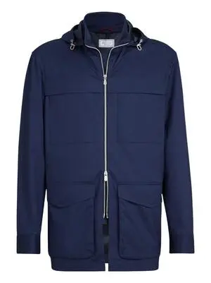 Brunello Cucinelli Detachable Hood Safari Jacket - Blue