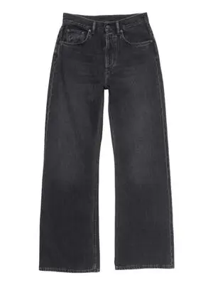 Acne Studios 2021f Logo Patch High-waist Jeans - Black