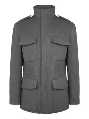 TOD'S Field Jacket In Wool Drap - Black